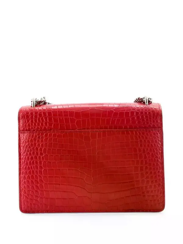 Saint Laurent Sunset Crocodile Embossed Leather Medium Crossbody Bag