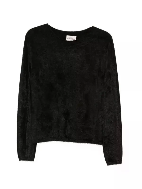 SEMICOUTURE Fine-knit Long-sleeve Jumper - Black