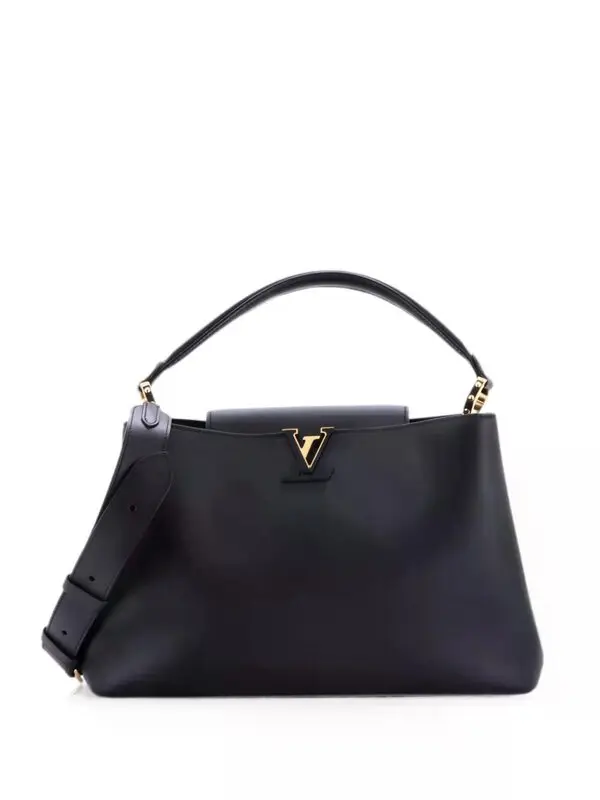 LOUIS VUITTON Capucines Souple Bag Leather Gm Satchel - Black