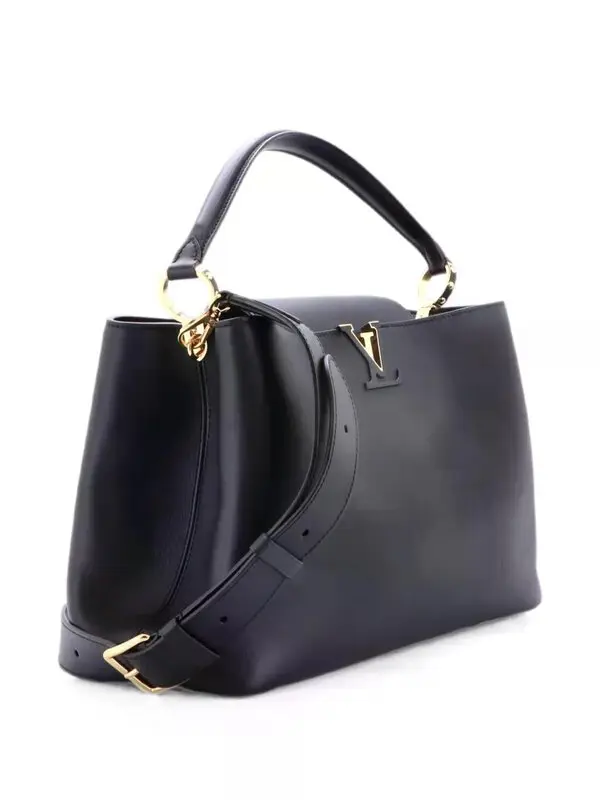 LOUIS VUITTON Capucines Souple Bag Leather Gm Satchel - Black