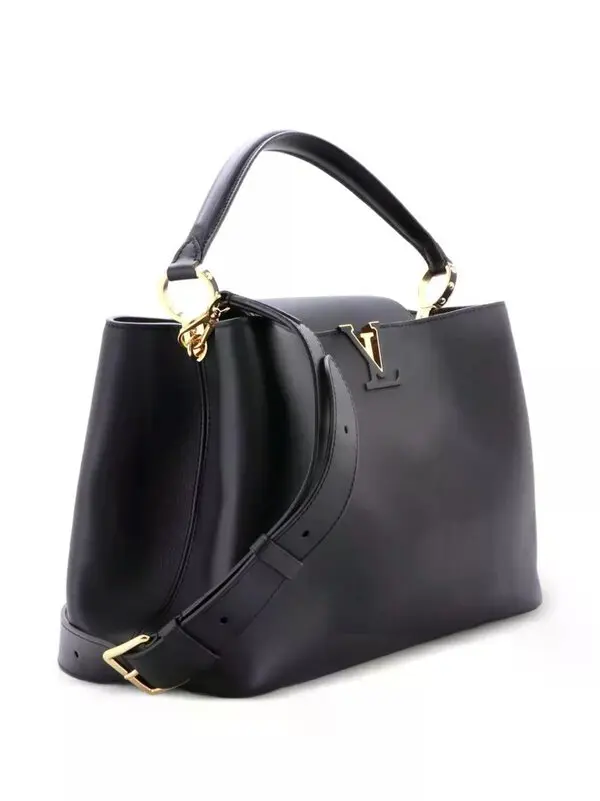 LOUIS VUITTON Capucines Souple Bag Leather Gm Satchel - Black