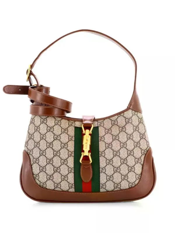 Gucci Jackie 1961 Gg Coated Canvas Small Hobo Bag - Brown