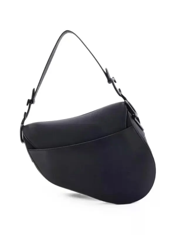 Dior Ultra Matte Saddle Handbag Leather Medium Shoulder Bag - Black