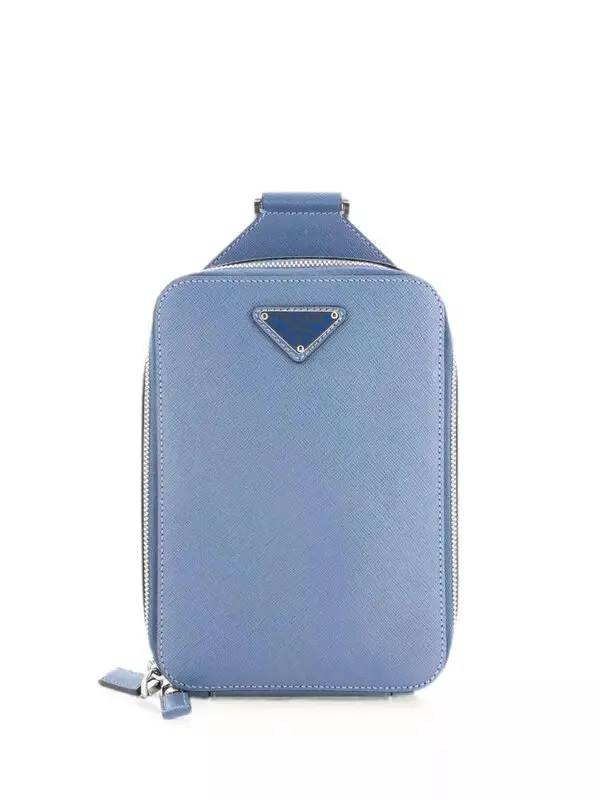 Prada Brique Sling Bag Saffiano Leather Backpack - Blue