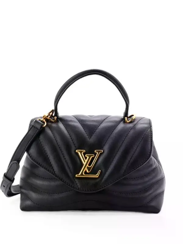 LOUIS VUITTON New Wave Hold Me Top Handle Bag Quilted Leather Satchel - Black
