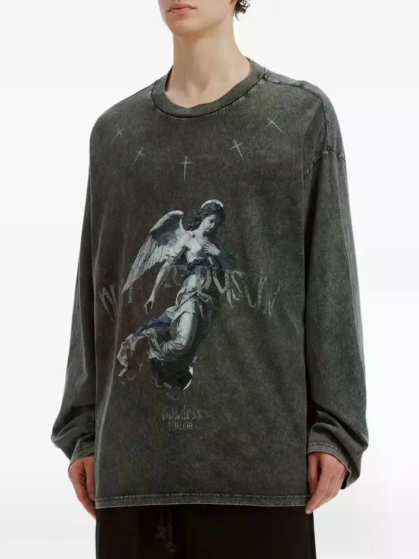 FIVE CM Angel-print Long-sleeved T-shirt