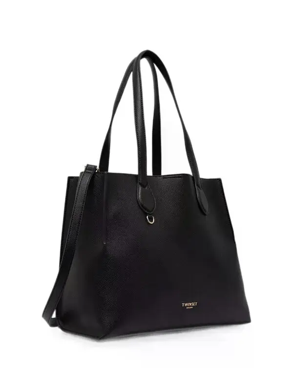 TWINSET Textured Logo-plaque Tote Bag