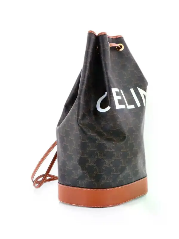 Celine Sailor Bag Triomphe Coated Canvas Medium Bucket Bag