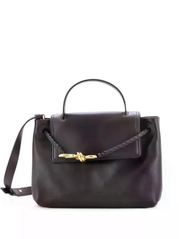 Bottega Veneta Ciao Ciao Top Handle Bag Leather With Intrecciato Detail Small Satchel - Brown