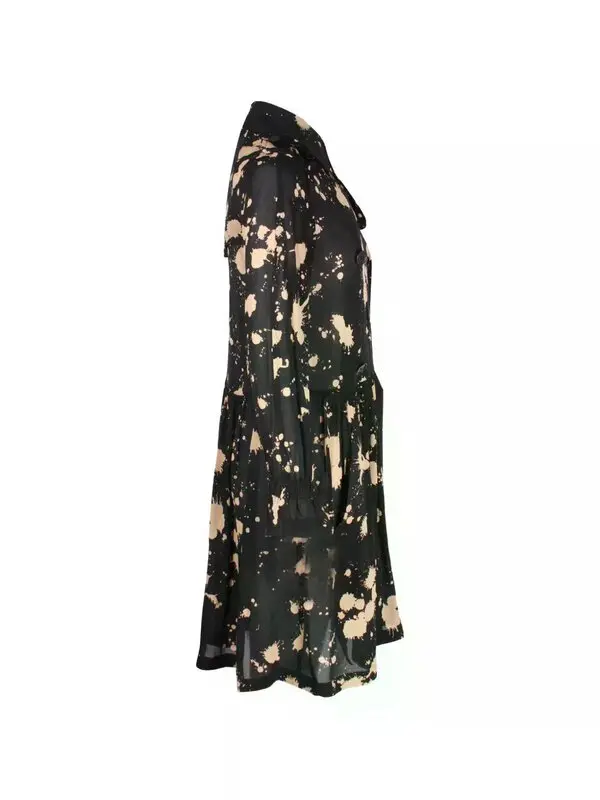 Burberry Splatter-print Long-sleeve Dress