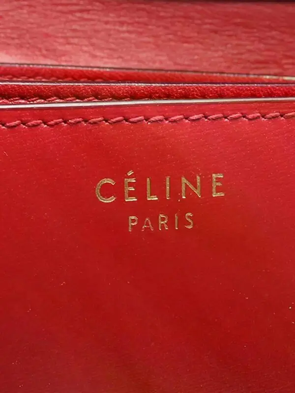 Celine 2000-2026 Small Calfskin Classic Box Crossbody Bag - Red