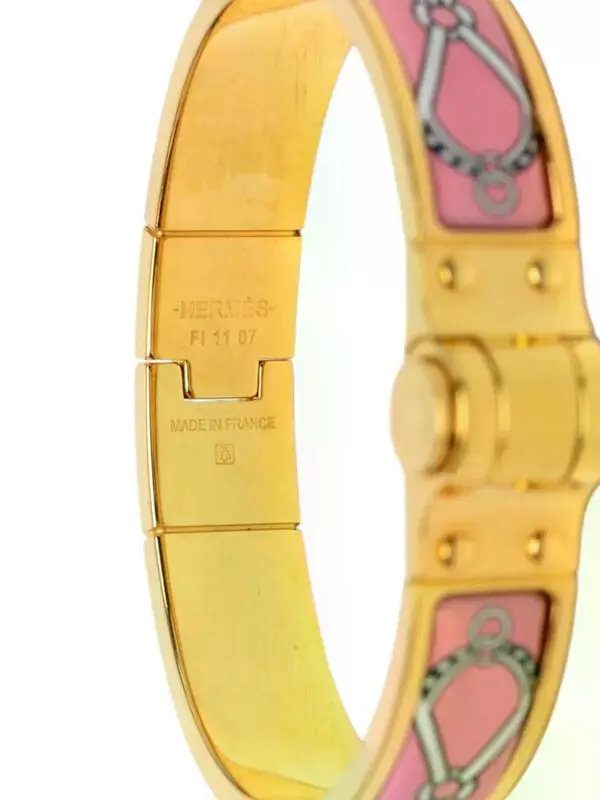 Hermès 2000-2020 Narrow Charniere Uni Enamel Bracelet Costume Bracelet