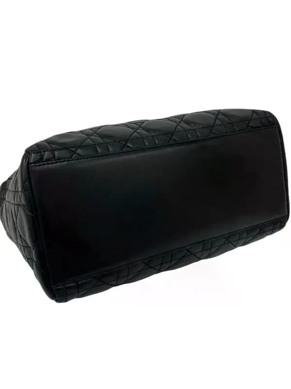 Dior 2010-2026 Medium Lambskin Cannage Lady Satchel - Black