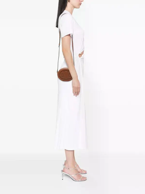Celine 2022 Small Calfskin Cuir Triomphe Oval Crossbody Bag - Brown