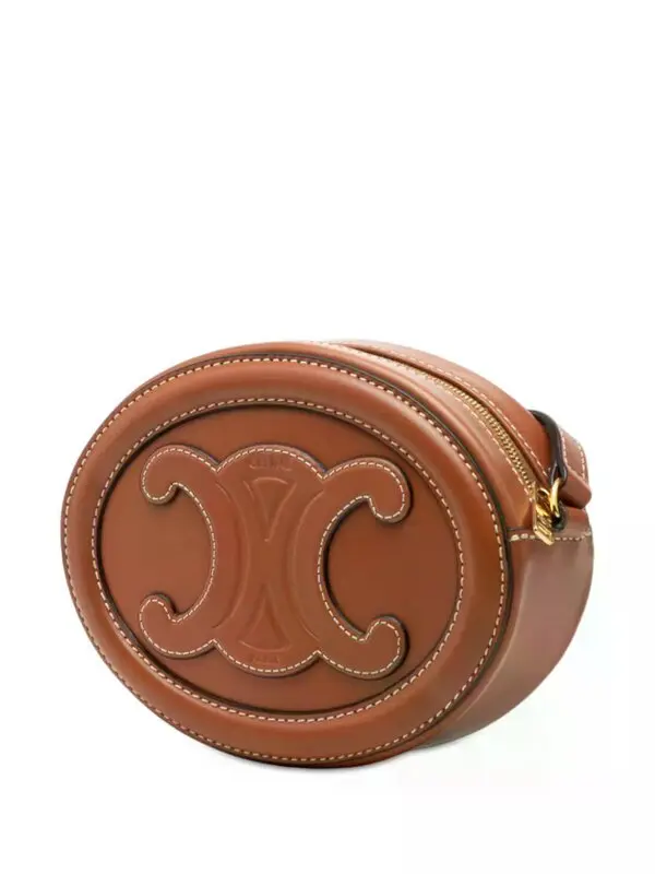 Celine 2022 Small Calfskin Cuir Triomphe Oval Crossbody Bag - Brown