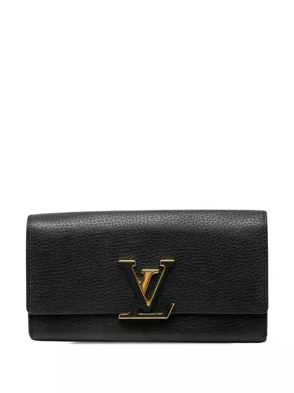 LOUIS VUITTON 2018 Taurillon Capucines Wallet Long Wallets