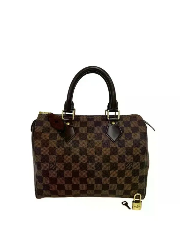 LOUIS VUITTON 2010 Damier Ebene Speedy 25 Boston Bag