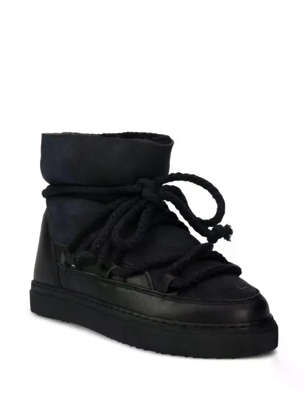 Inuikii Classic Lace-up Leather Ankle Boots - Blue