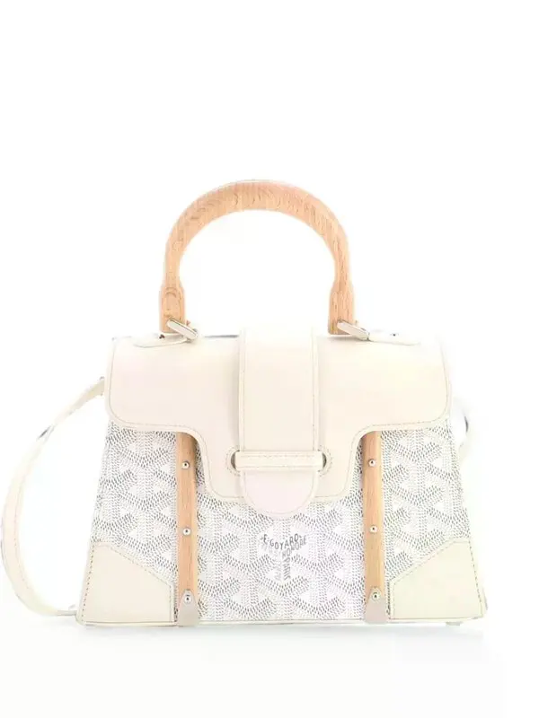 Goyard Structured Saigon Top Handle Bag Coated Canvas With Leather Mini Satchel - Neutrals