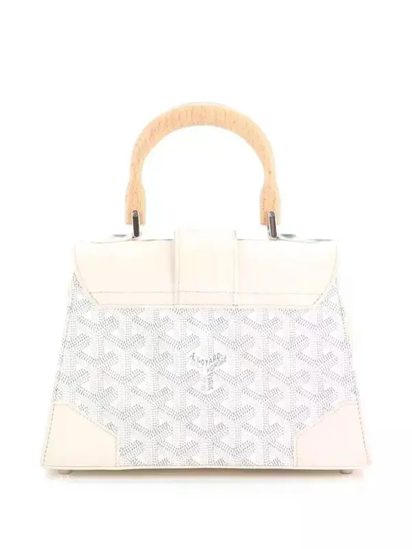 Goyard Structured Saigon Top Handle Bag Coated Canvas With Leather Mini Satchel - Neutrals