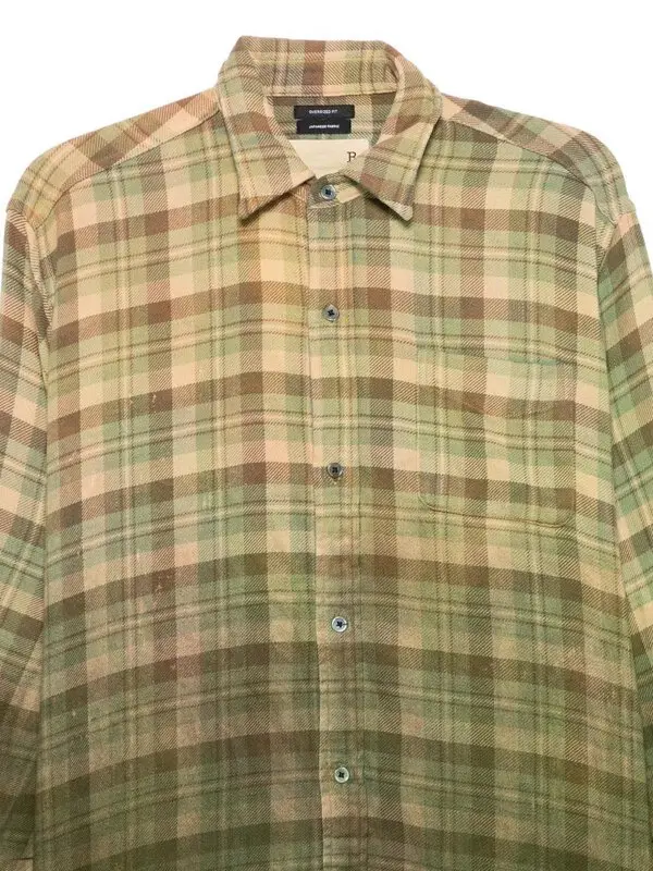 R13 Check-print Distressed-effect Shirt