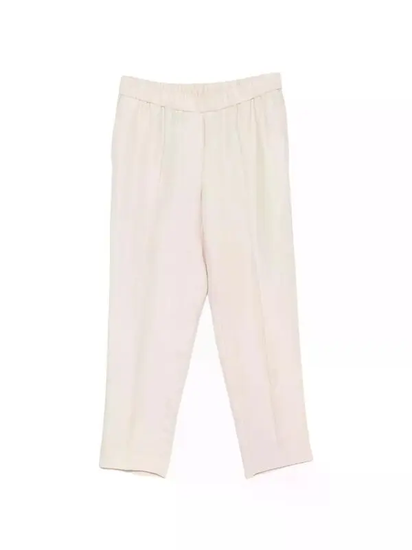 Peserico Elasticated-waistband Pressed-crease Trousers - Neutrals