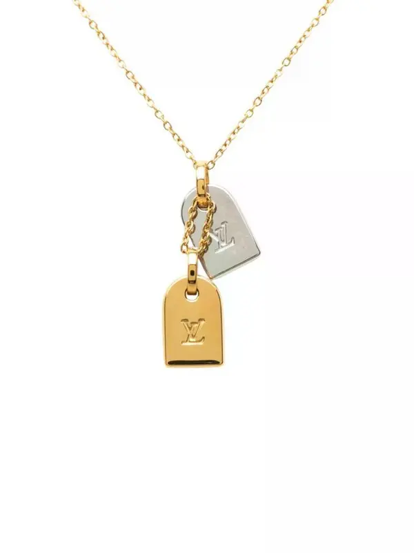 LOUIS VUITTON Plated Nanogram Pendant Necklace