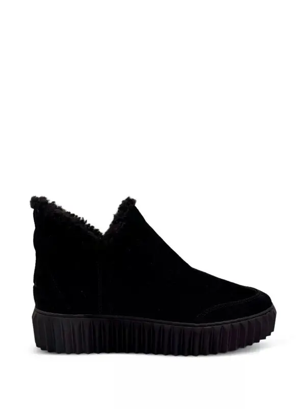 VOILE BLANCHE Luna Shearling-trim Ankle Boots - Black