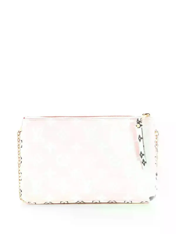 LOUIS VUITTON Double Zip Pochette Limited Edition Colored Monogram Giant Clutch Bag - Pink
