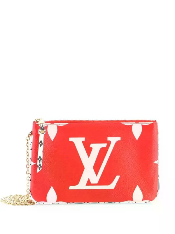 LOUIS VUITTON Double Zip Pochette Limited Edition Colored Monogram Giant Clutch Bag - Pink