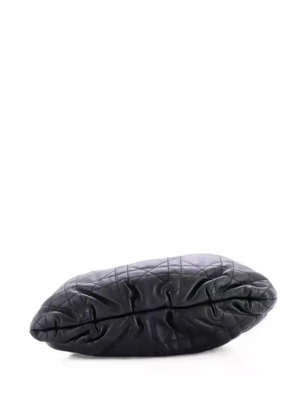 Dior Ammi Supple Bag Macrocannage Quilt Lambskin Large Bucket Bag - Black