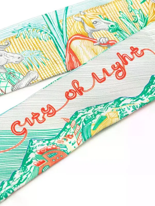 Hermès 2000-2026 City Of Light Silk Twilly Scarf Scarves - Green