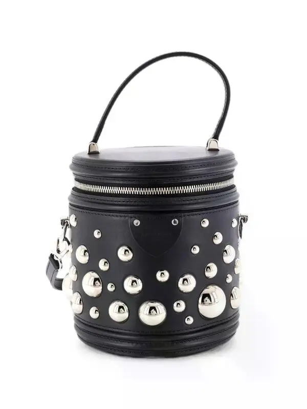LOUIS VUITTON Cannes Handbag Yayoi Kusama Embellished Leather Satchel - Black