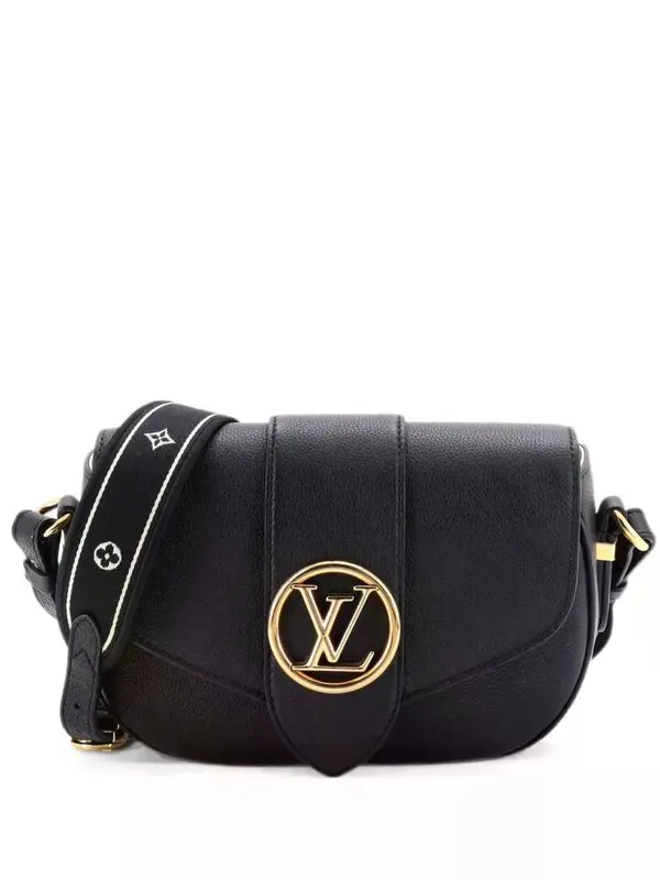 LOUIS VUITTON Pont 9 Soft Bag Leather Mm Shoulder Bag - Black