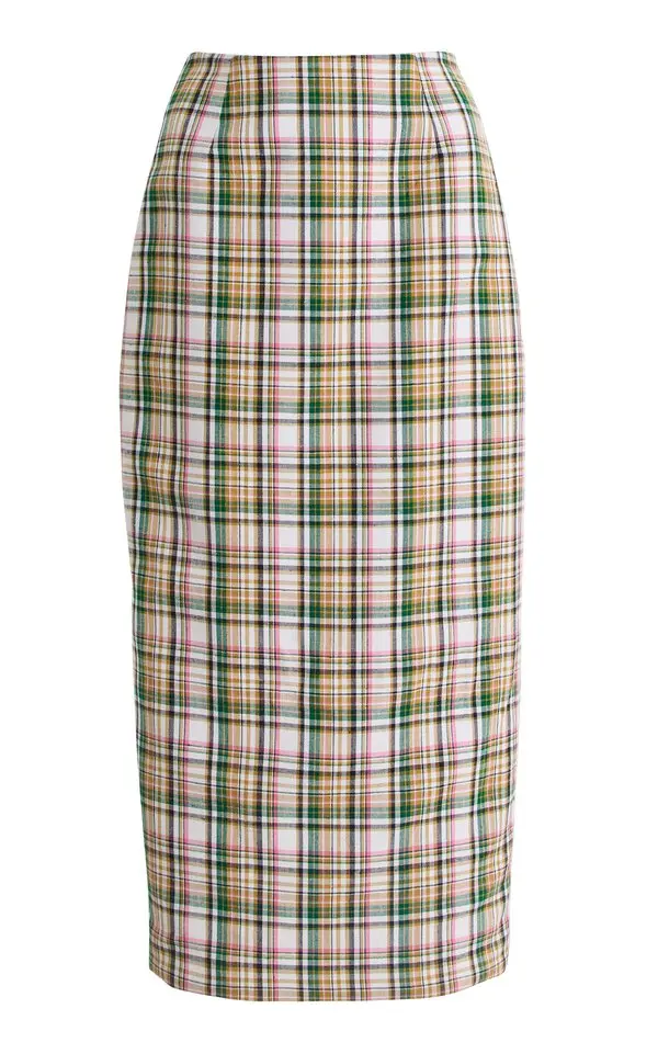 Carolina Herrera Checked Midi Pencil Skirt - Multi