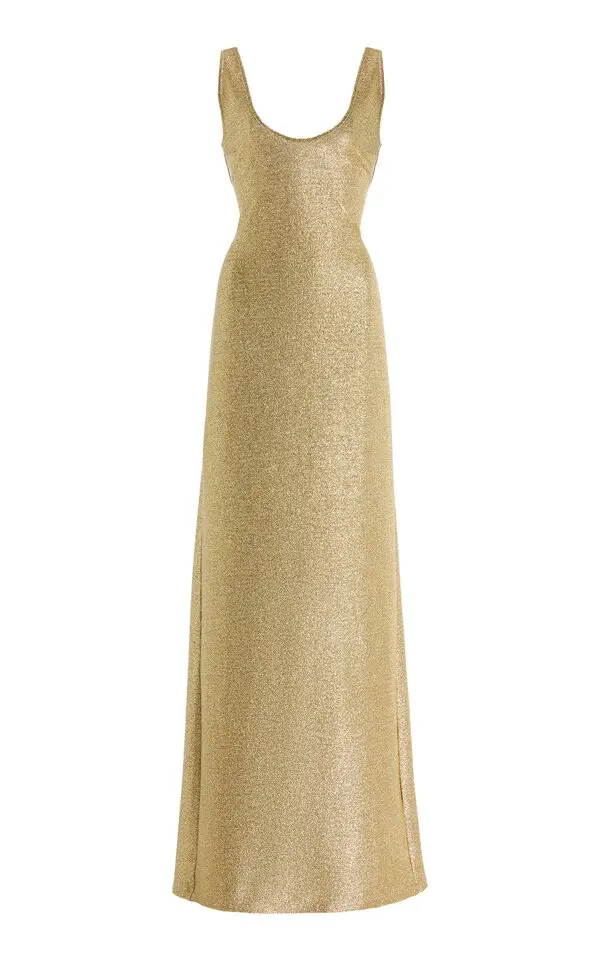Françoise Exclusive La Isla Nina Metallic Jersey Maxi Dress - Gold
