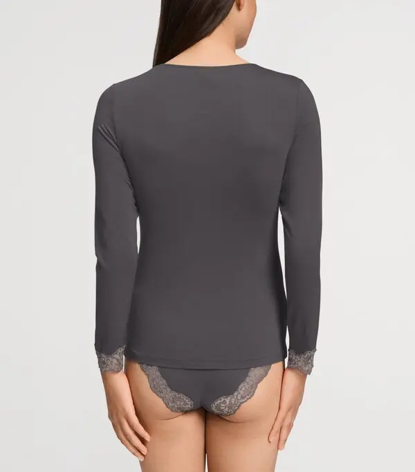 Hanro Lace-trim Long-sleeve T-shirt