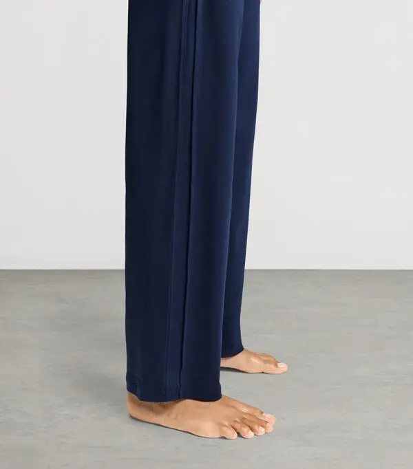 Hanro Cotton Pilar Long-sleeve Pyjama Set - Navy