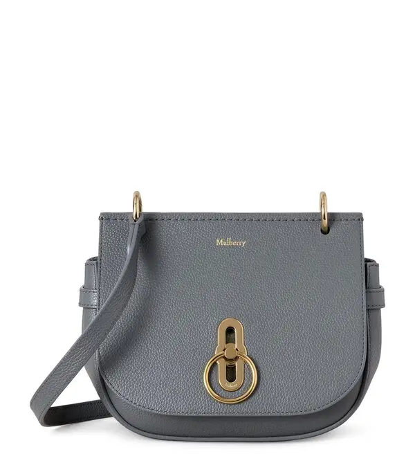 Mulberry Small Leather Amberley Satchel Cross-body Bag - Grey