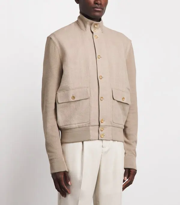 Ralph Lauren Purple Label Silk-cotton Blend Jacket