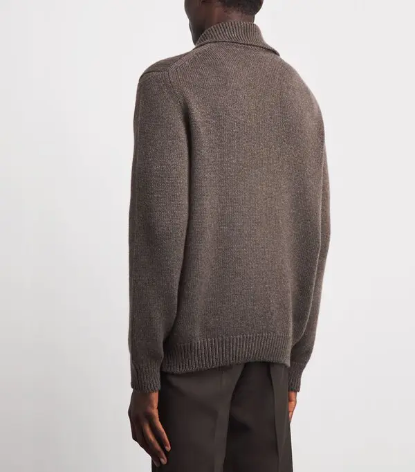 Johnstons Of Elgin Cashmere Button-neck Sweater