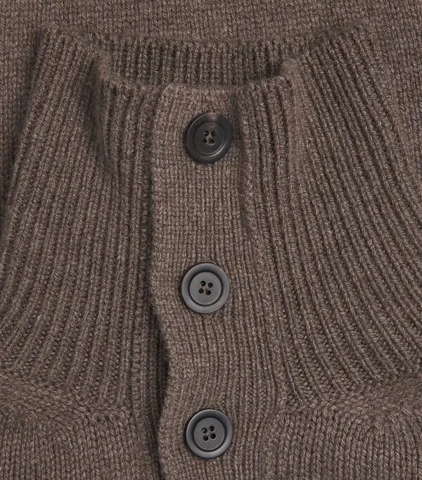 Johnstons Of Elgin Cashmere Button-neck Sweater