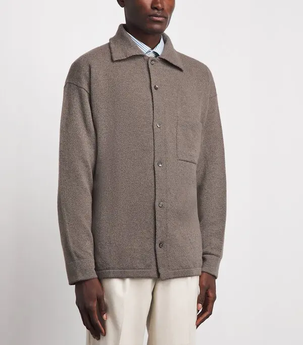 Johnstons Of Elgin Cashmere Tweel Overshirt