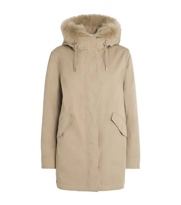 YVES SALOMON Down Fur-trim Technical Parka Coat