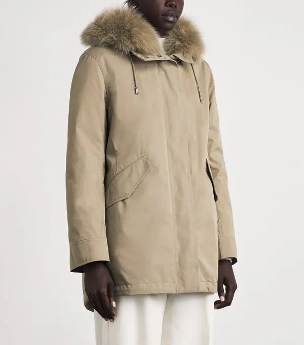 YVES SALOMON Down Fur-trim Technical Parka Coat