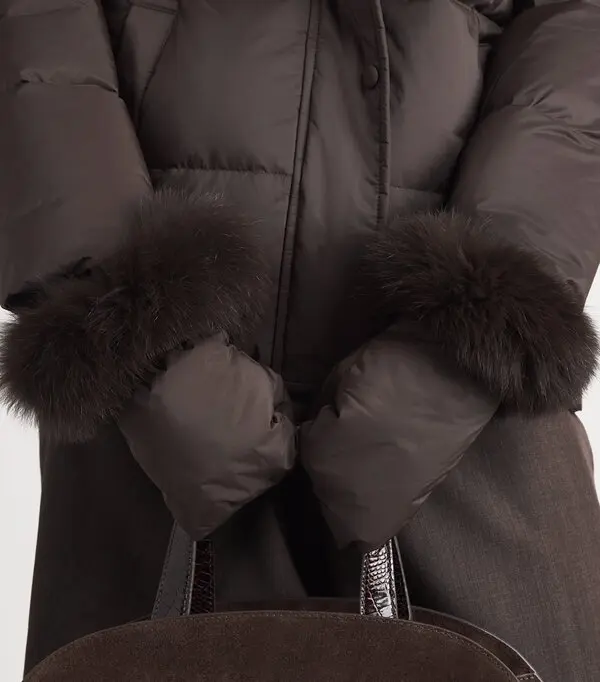 YVES SALOMON Down Fur-trim Technical Puffer Jacket
