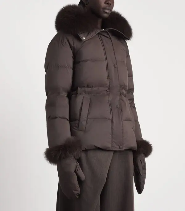 YVES SALOMON Down Fur-trim Technical Puffer Jacket