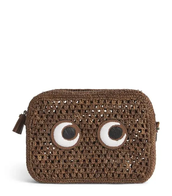 ANYA HINDMARCH Raffia Eyes Cross-body Bag - Brown