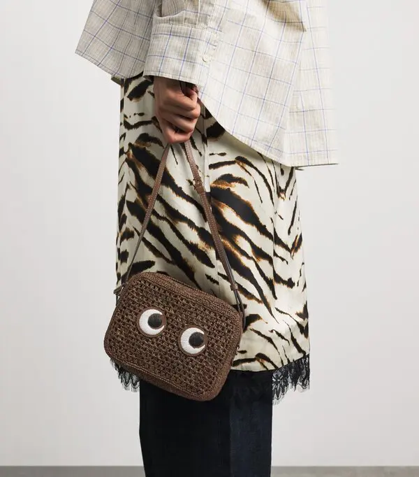 ANYA HINDMARCH Raffia Eyes Cross-body Bag
