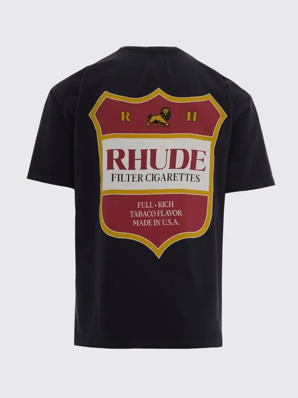 Rhude Cotton T-shirt With Logo Crest And Dropped Shoulders